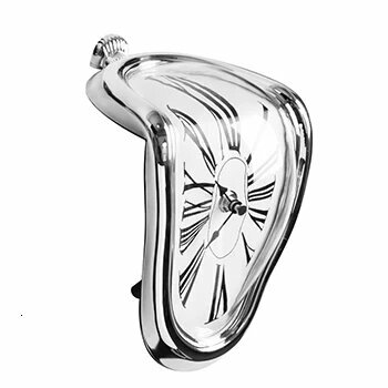 Настенные часы Time Distortion Plastic Black Серебряный, Silver