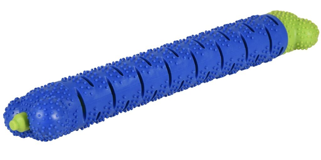 Устойчивый силиконовый жевательный игрушка для собак в виде кости для чистки и磨ки зубов, синий и зеленый
