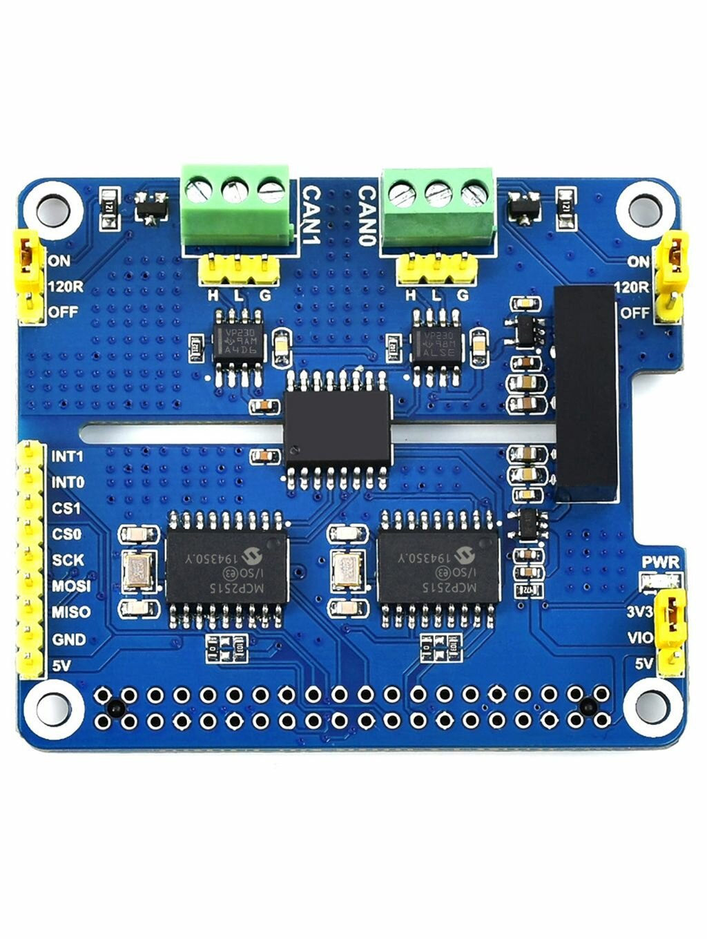 2-канальный CAN-модуль WaveShare для Raspberry Pi с защитой и изоляцией