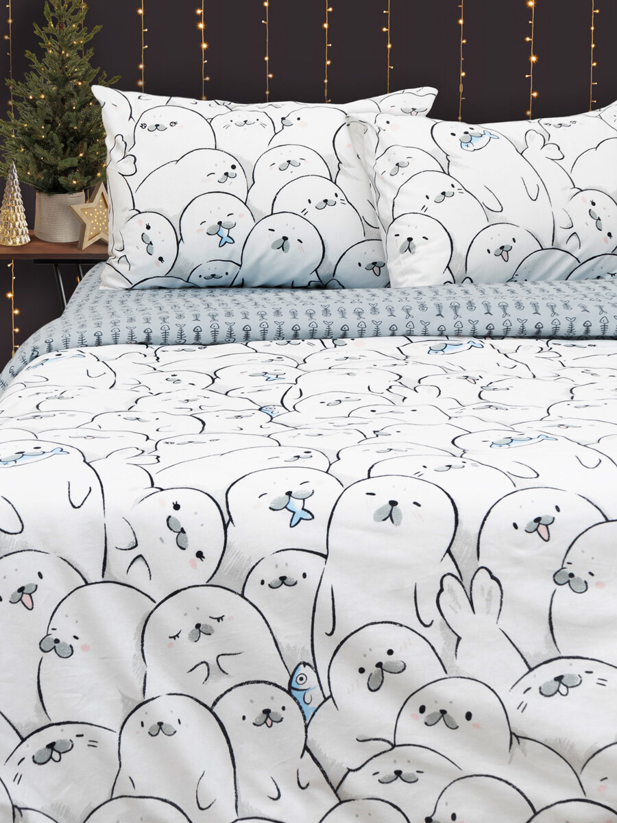 Постельное белье Uniqcute Евро, Поплин, наволочки 50х70 см, Эми