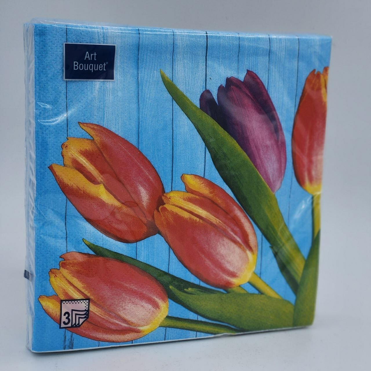 Сервировочные салфетки Art Bouquet "Тюльпаны", с рисунком, 33x33 см