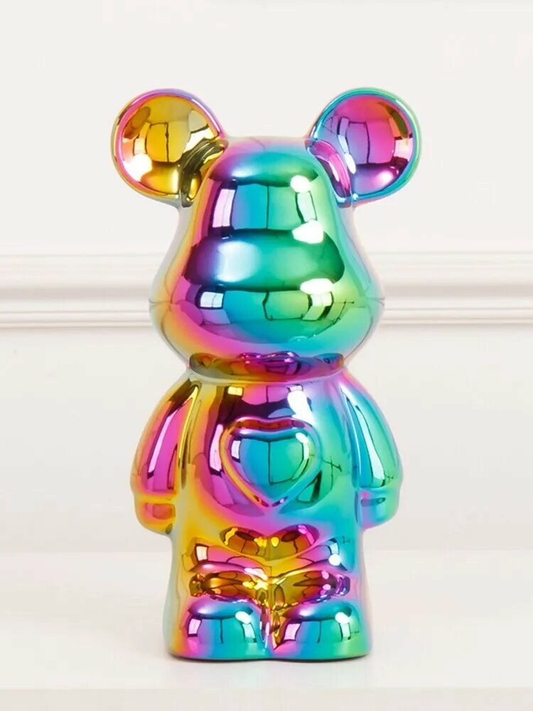 Декоративные статуэтки для интерьера и декора дома Мишка Тедди Bearbrick копилка с сердцем