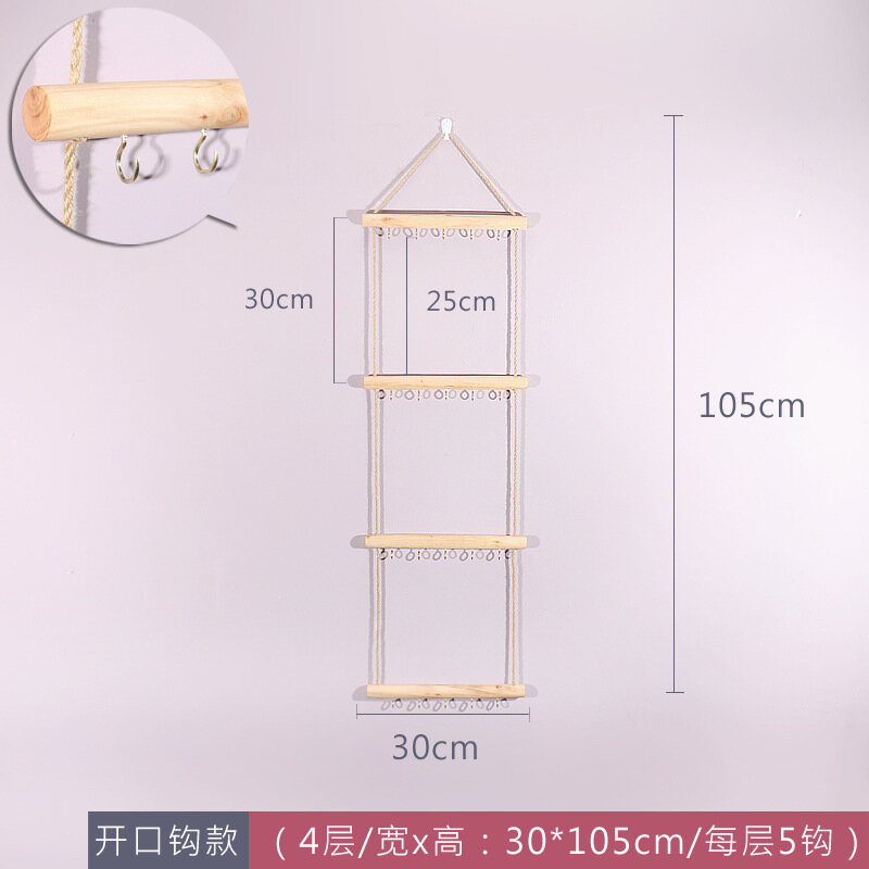 Креативная стойка для носков из цельного дерева Настенная стойка для носков без перфорации, оригинальная деревянная