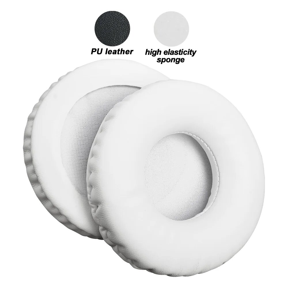 Кожаные амбушюры для JVC HA-S35BT HA-S190BT HA-S58BT HA-S30BT HA-S38BT HA-S31M (пара) White leather