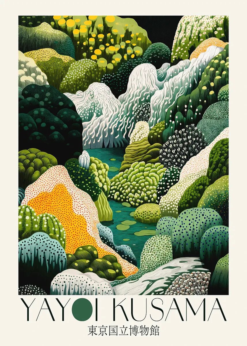 Японский пейзаж Кусамы, холст 20x30 см, цвет 1