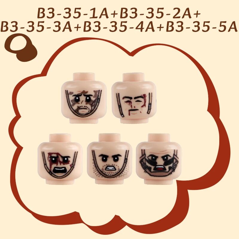 BRICKPANDA Городские выражения, солдаты, коралловый красный