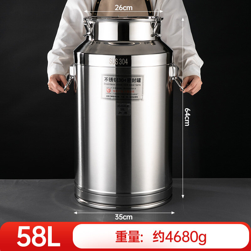 304 Нержавеющая сталь Винная бочка Герметичная бочка Утолщенная бочка для съедобного молока Чайный контейнер Герметичный контейнер Рисовая бочка Нержавеющая сталь Масляная бочка
