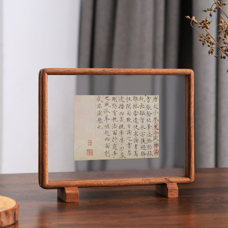 Черный орех, магнитная рамка для фотографий из массива дерева, подставка для демонстрации 5 6 7 8 8inch образцов, прозрачная стойка для демонстрации, маленькая рамка для картин