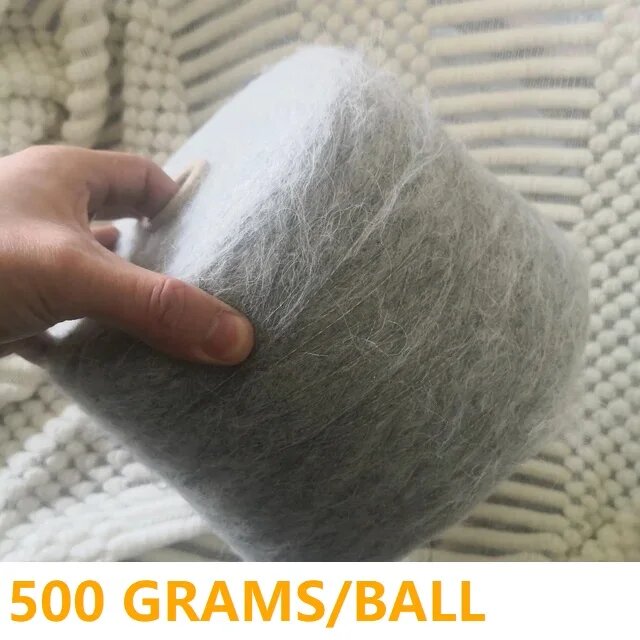 Пряжа акриловая серая 500г