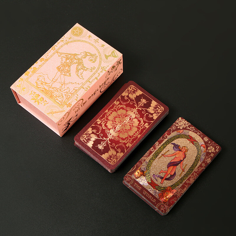 Карты Таро Любви, игральные карты, оригинальный полный набор, золотое фолирование, ПЭТ, карты для настольных игр на иностранных языках, производитель поддерживает кастомизацию