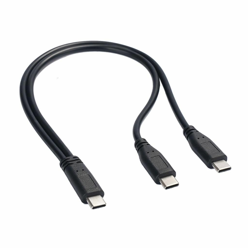 30см USB C на 2 типа кабель для быстрой зарядки смартфонов и планшетов