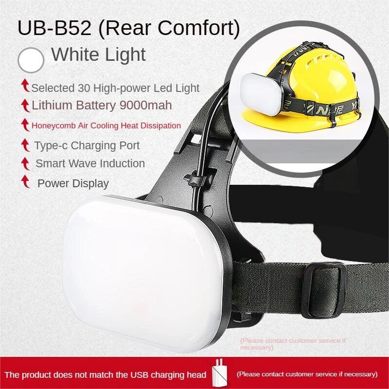 Налобный фонарь Unibrother UB-B52, белый свет, 9000mAh