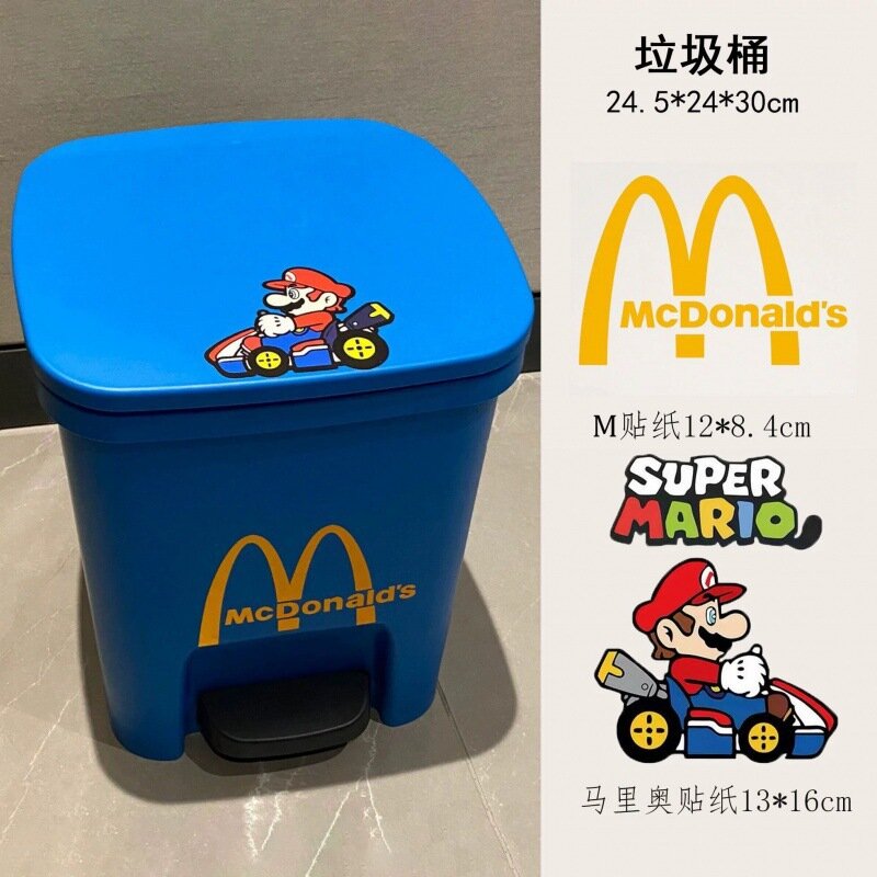 Мусорное ведро Mario для домашнего использования, корзина для мусора McDonald's, большая мусорная корзина с большими глазами для гостиной
