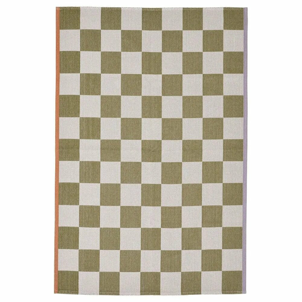 IKEA Ковер IKEA KLASSRUM большой ковер, бело-зелёный, 133x195 см, плоское плетение 133x195 см