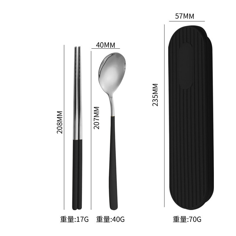 Корейский портативный набор посуды 304, набор палочек для еды, студенческая уличная посуда из нержавеющей стали, набор