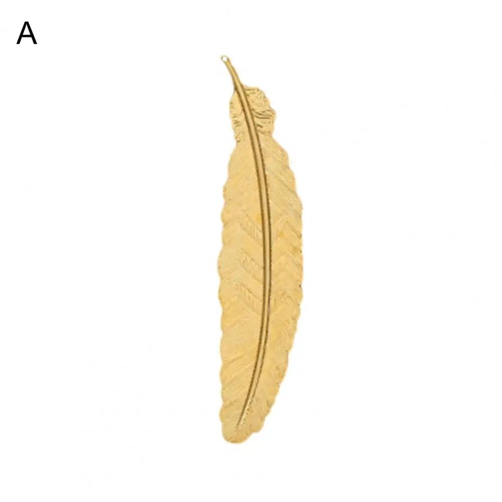 Металлическая закладка с перьями Golden with hole