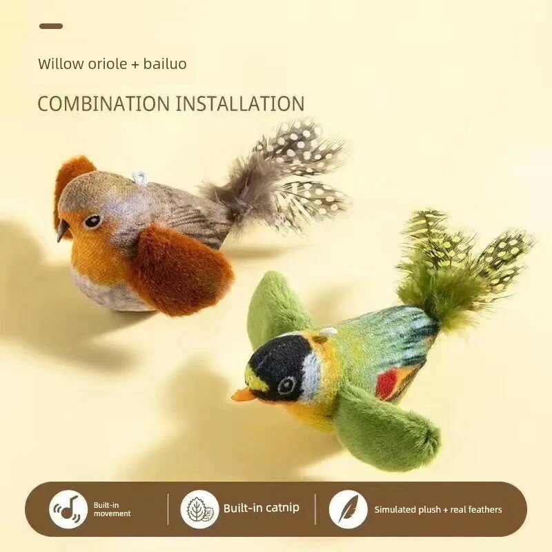 Игрушка-подвеска для кошек Wukong Bird, аналогичная модели Zhao Shuo, издает реалистичные звуки и мяукает, чтобы снять
