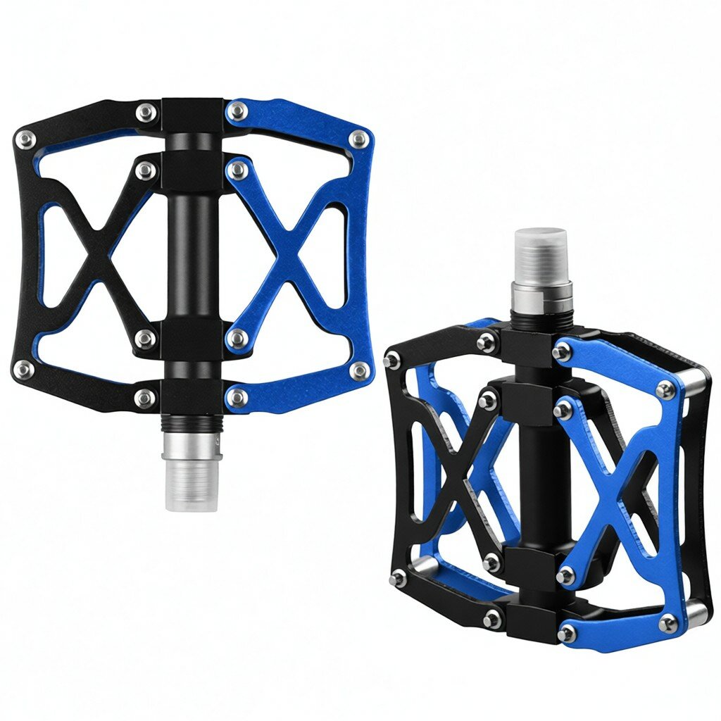 Педали для горных велосипедов Aeike из лёгкого алюминия, педали для велосипедов, педали для MTB, дорожных велосипедов, педали платформенные, цвет: чёрный / чёрный и синий / чёрный и красный, размер: 91*105*117 мм, вес: 202 г (1 шт), вес упаковки: approx.