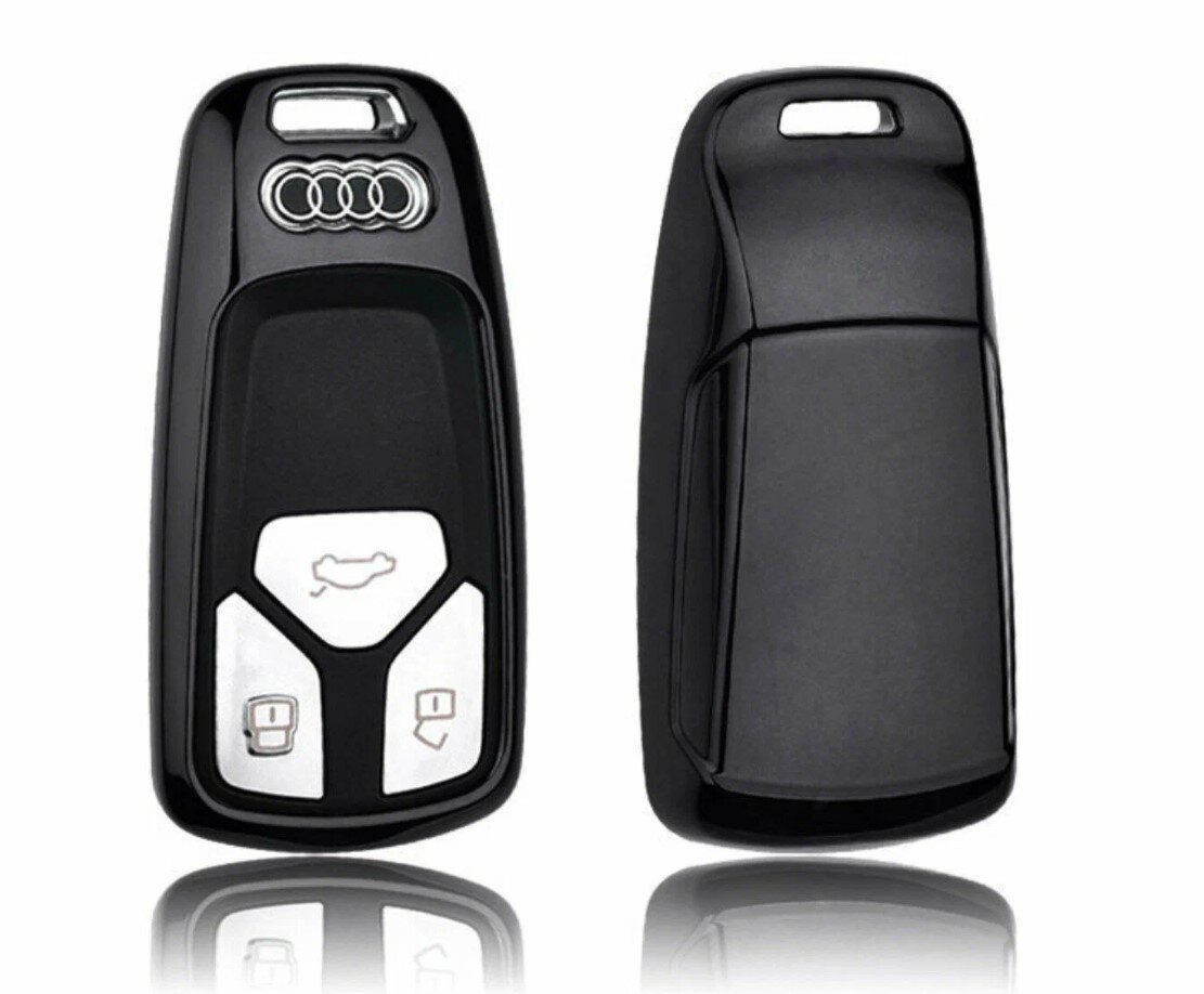 Защитный, ультралегкий, черный чехол для автомобильного ключа зажигания марки Audi Ауди А3 А4 А5 А6 А7 А8 Q3 Q5 Q7