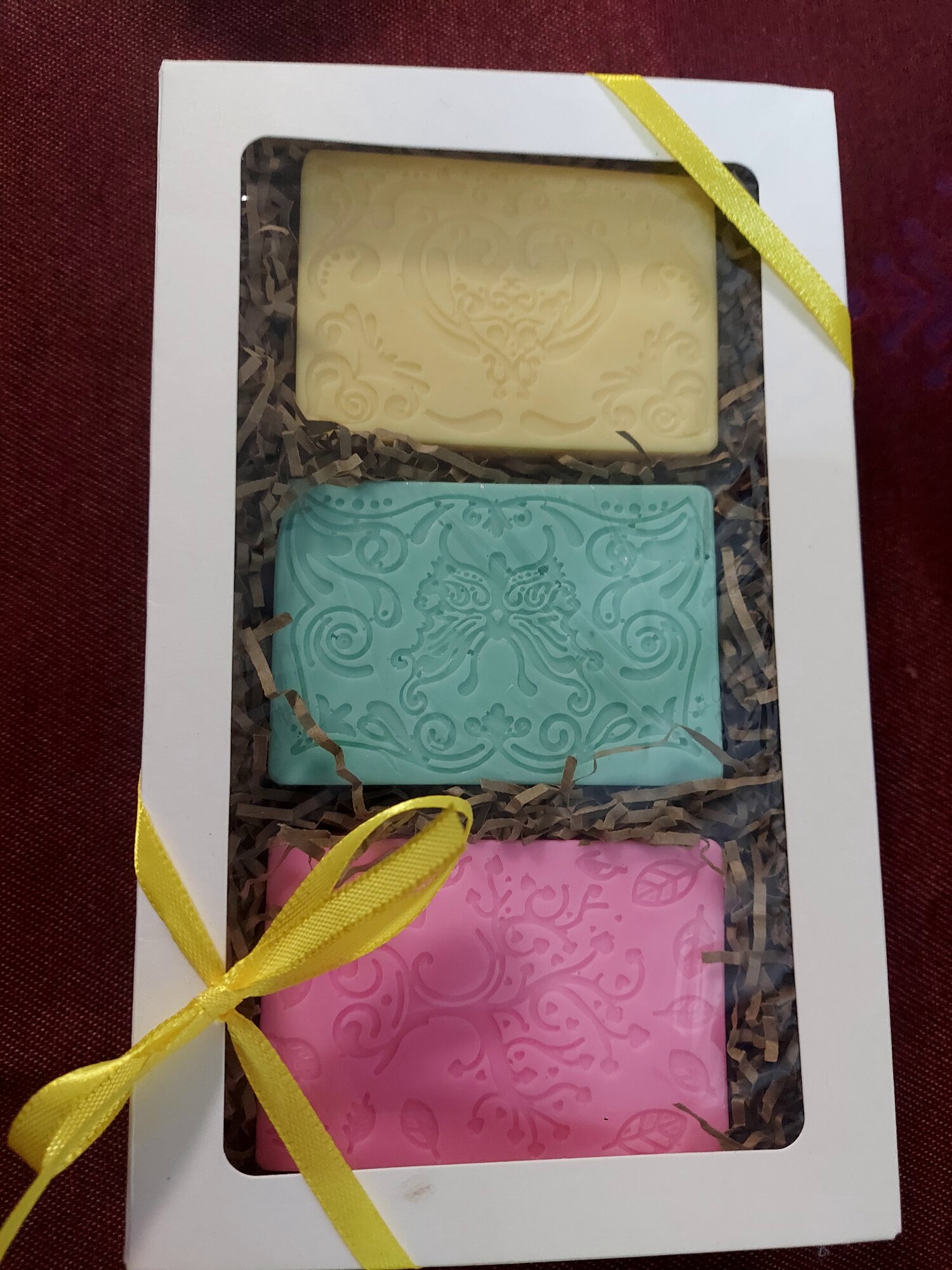 Подарочный набор мыла "Тройка Узоры" MVL Design, , 100 г"Дикая Роза" , "Лесная ягода" ,"Цитрус"