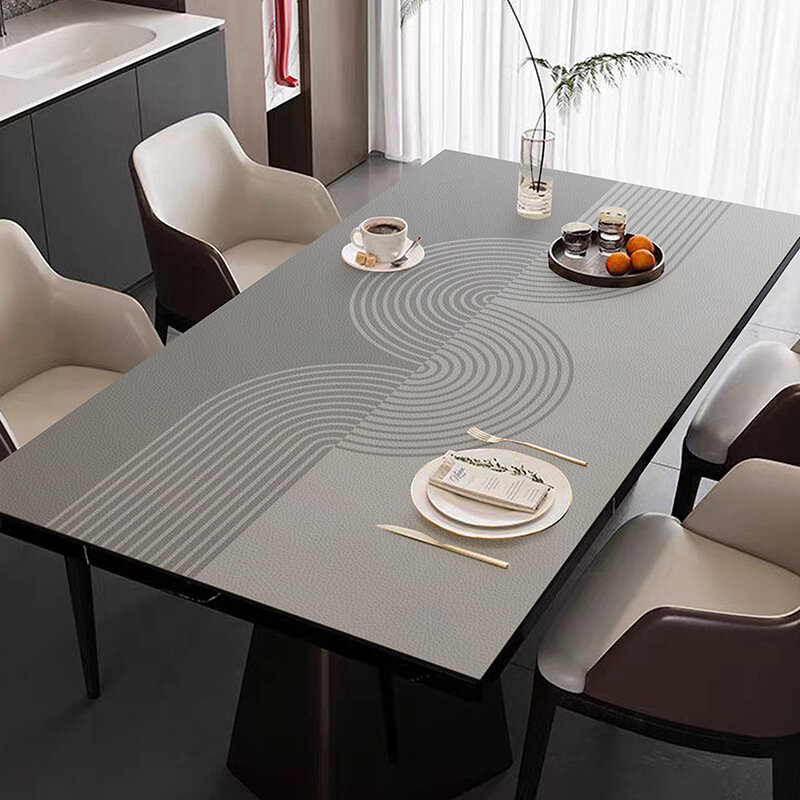 Водонепроницаемая, маслостойкая, термостойкая скатерть из ПВХ, не требующая стирки, кожаная подложка для обеденного стола, легкая в уходе, грязеотталкивающая скатерть для кофейного стола, подложка для стола