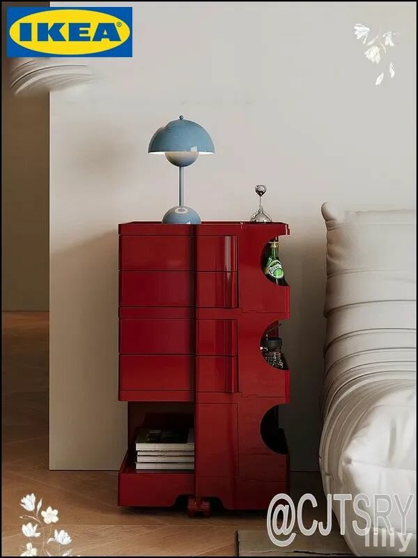 Тумба на колесах с вращающимися ящиками, скандинавский стиль, 6 цветов, 43x73 см