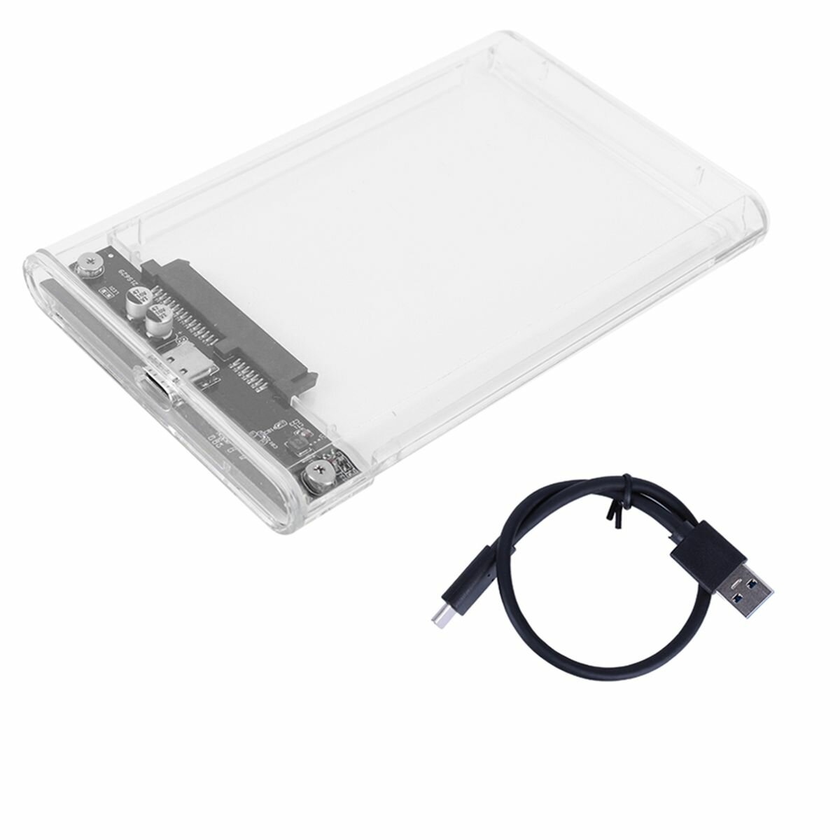 Внешний жесткий диск USB 3.1/Type C, прозрачный кабель для жесткого диска SSD без инструментов, в комплекте 2,5 дюйма, 7 мм-