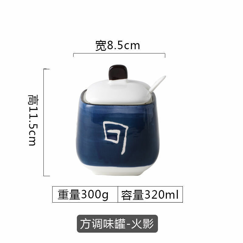 Керамический набор для специй: креативный японский стиль, контейнеры для соли, сахара, глутамата натрия и специй.