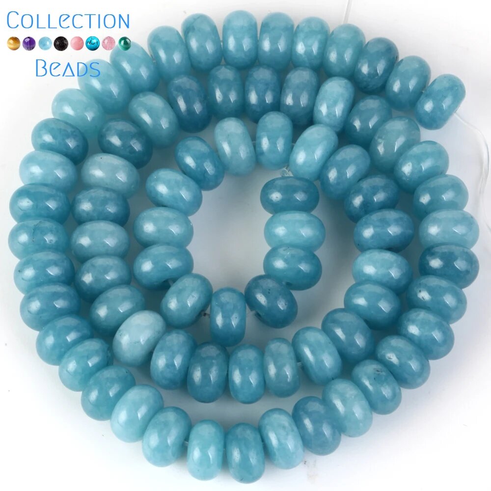 CUIMD Бусины из натурального камня бирюза аквамарин 5x8 мм Aquamarine