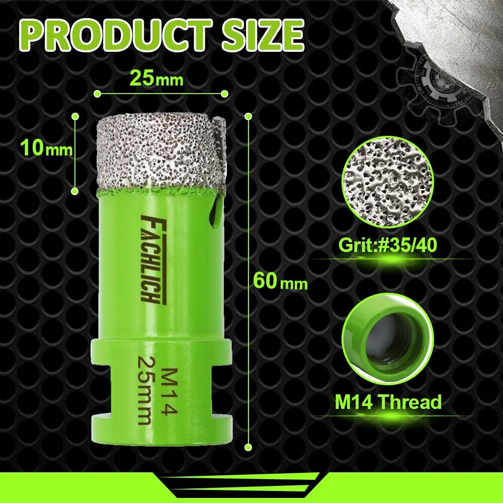 Сверла-коронки FACHLICH 6-150 мм для сухого сверления 1pc, 25mm