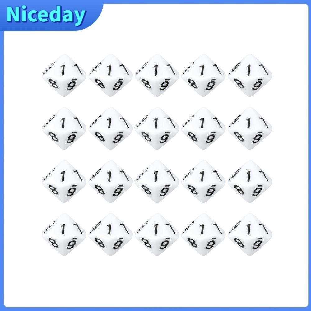 Кубики 20шт 10-Сторонние Белые