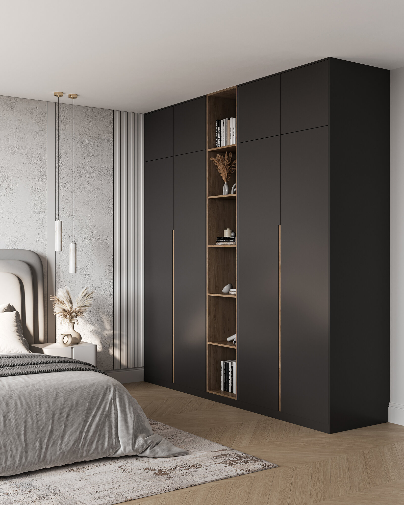 Шкаф IRINA MEBEL Аврора с полкой, распашной, в спальню, современный стиль, МДФ