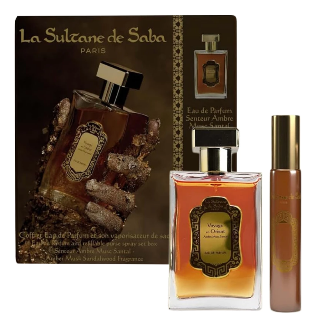 Парфюмерный набор La Sultane de Saba Voyage en Orient Ambre Musc Santal, унисекс, 2011 г, парфюмерная вода 50 + 10 мл