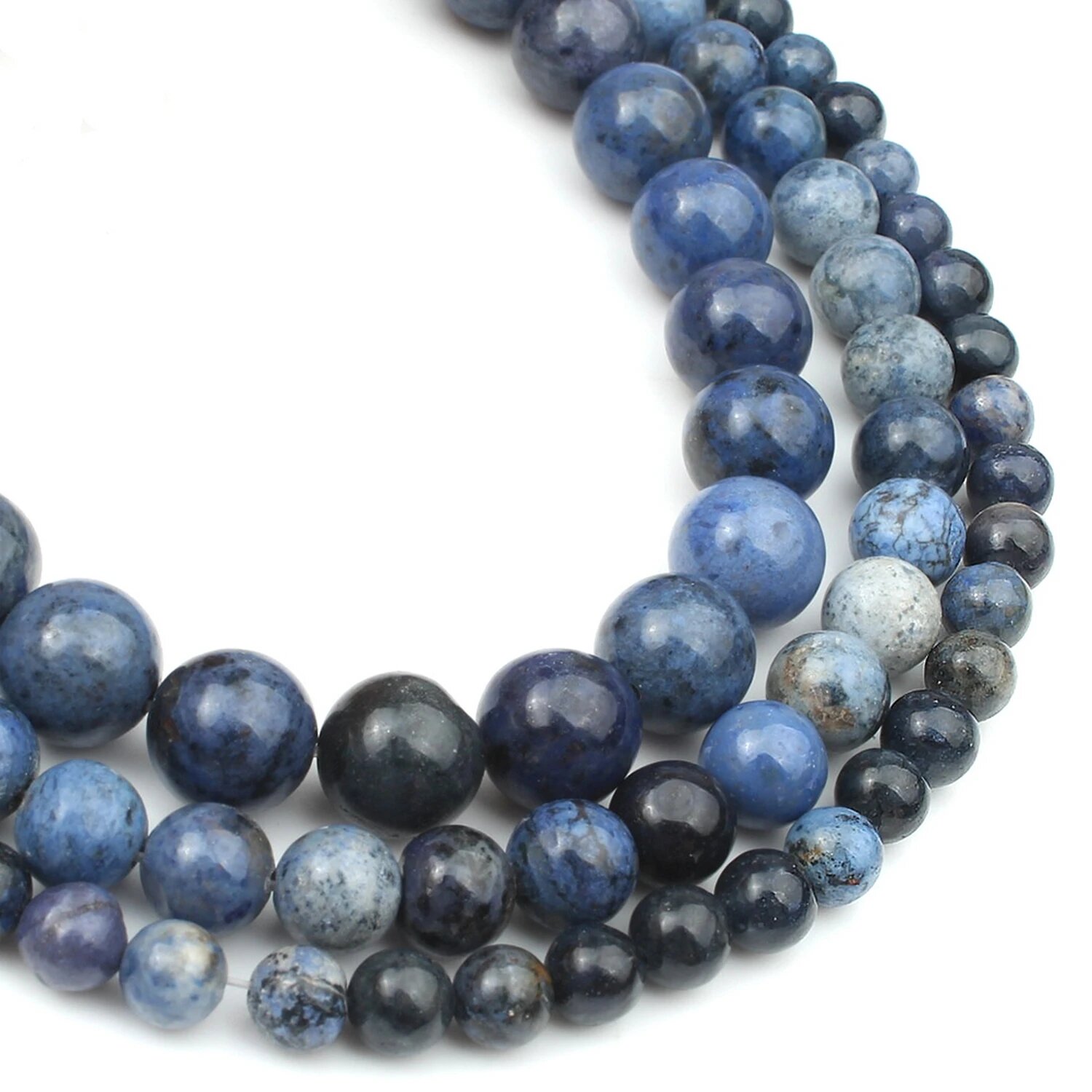 Бусины из натурального камня NPCXSZ, синие, 4/6/8/10/12 мм Темно-синий, 6mm about 61pcs, jade