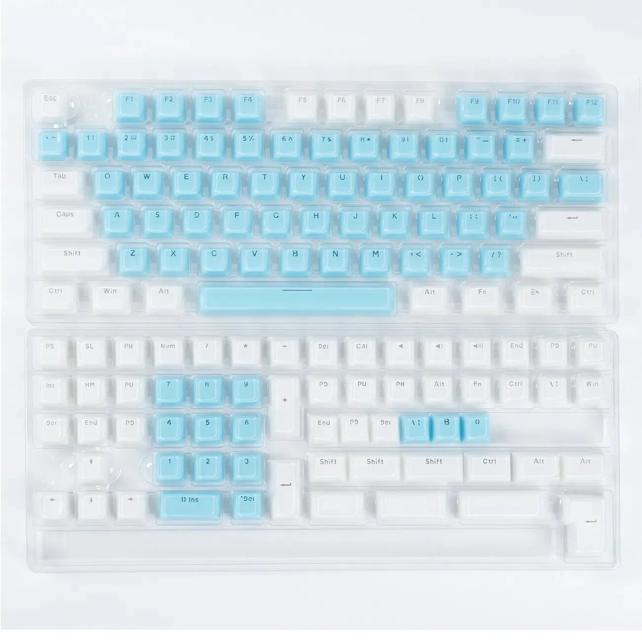 Колпачки клавиш MAIMOOO Aula F75 Jelly Crystal BLUE-WHITE