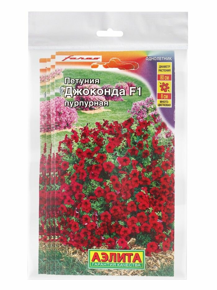 Набор семян Петуния "Джоконда", F1, пурпурная, драже в пробирке, 4 шт.