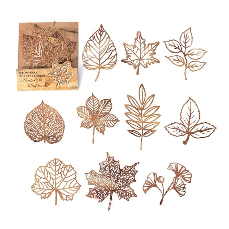 Набор бумаги для скрапбукинга — 10 шт, Пестрые листья