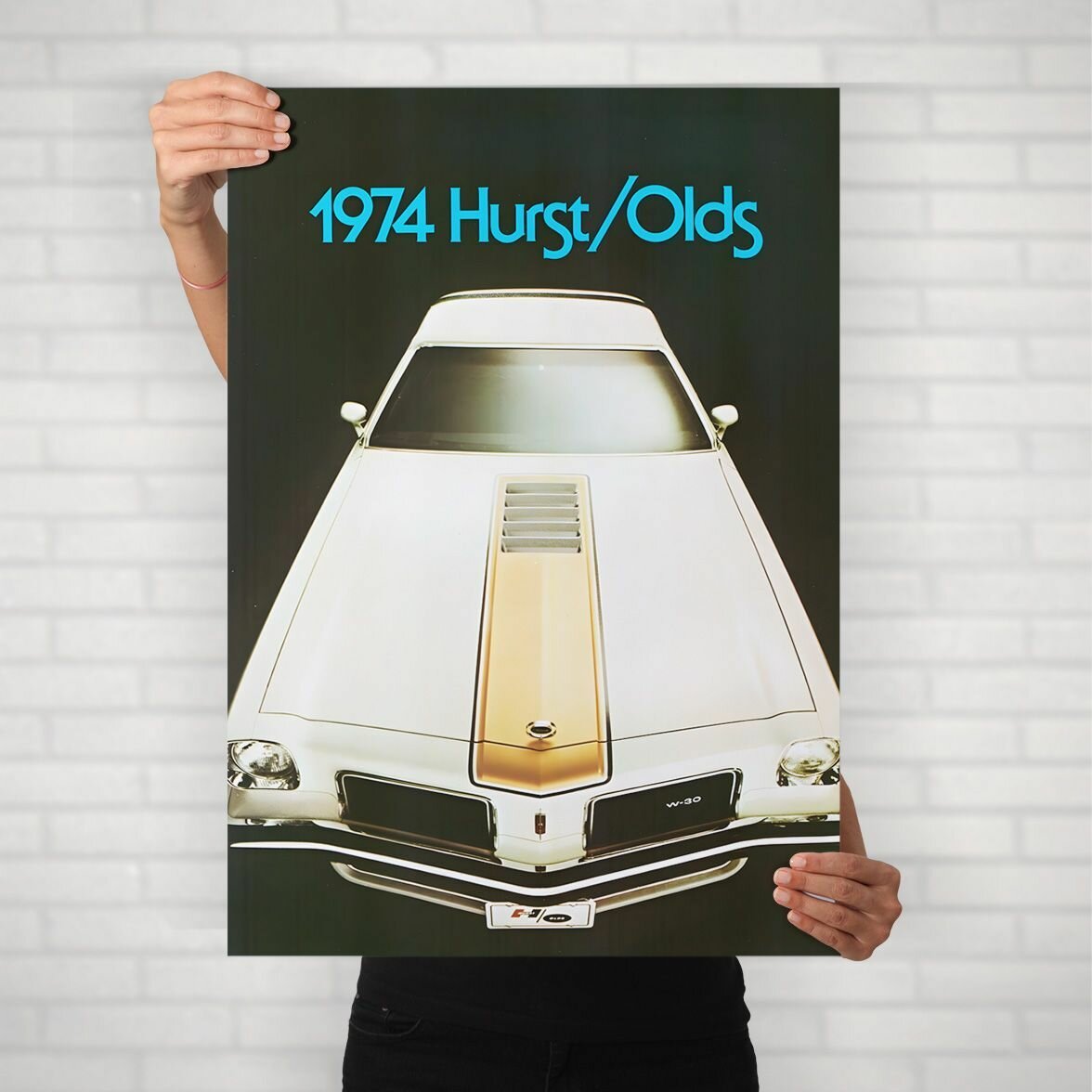 Плакат на стену для интерьера Лоурайдер (Oldsmobile Cutlass 3) - Постер по тюнингованным автомобилям формата А2 (42x60 см)