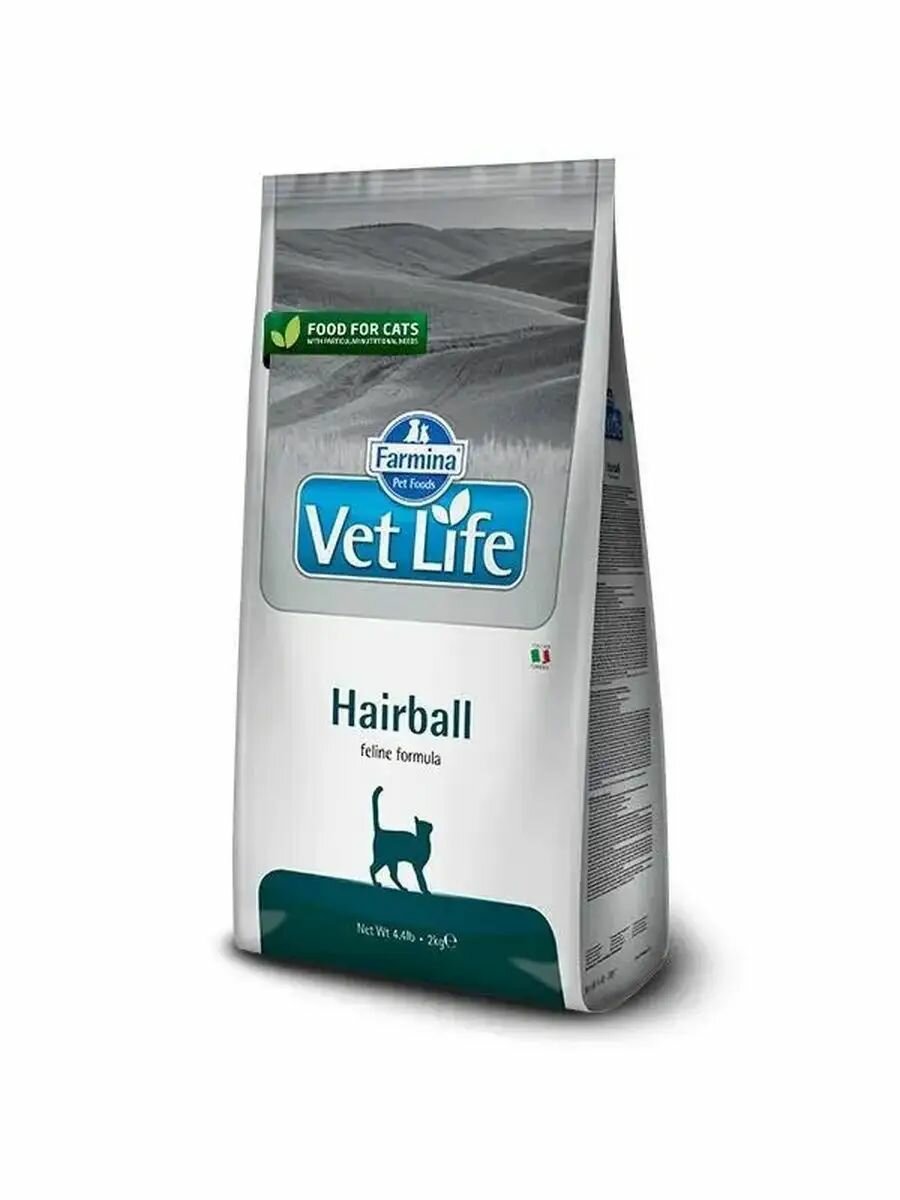 Фармина Ветеринарная диета Хейрбол для кошек сухой корм Farmina Vet Life Hairball 2 KG