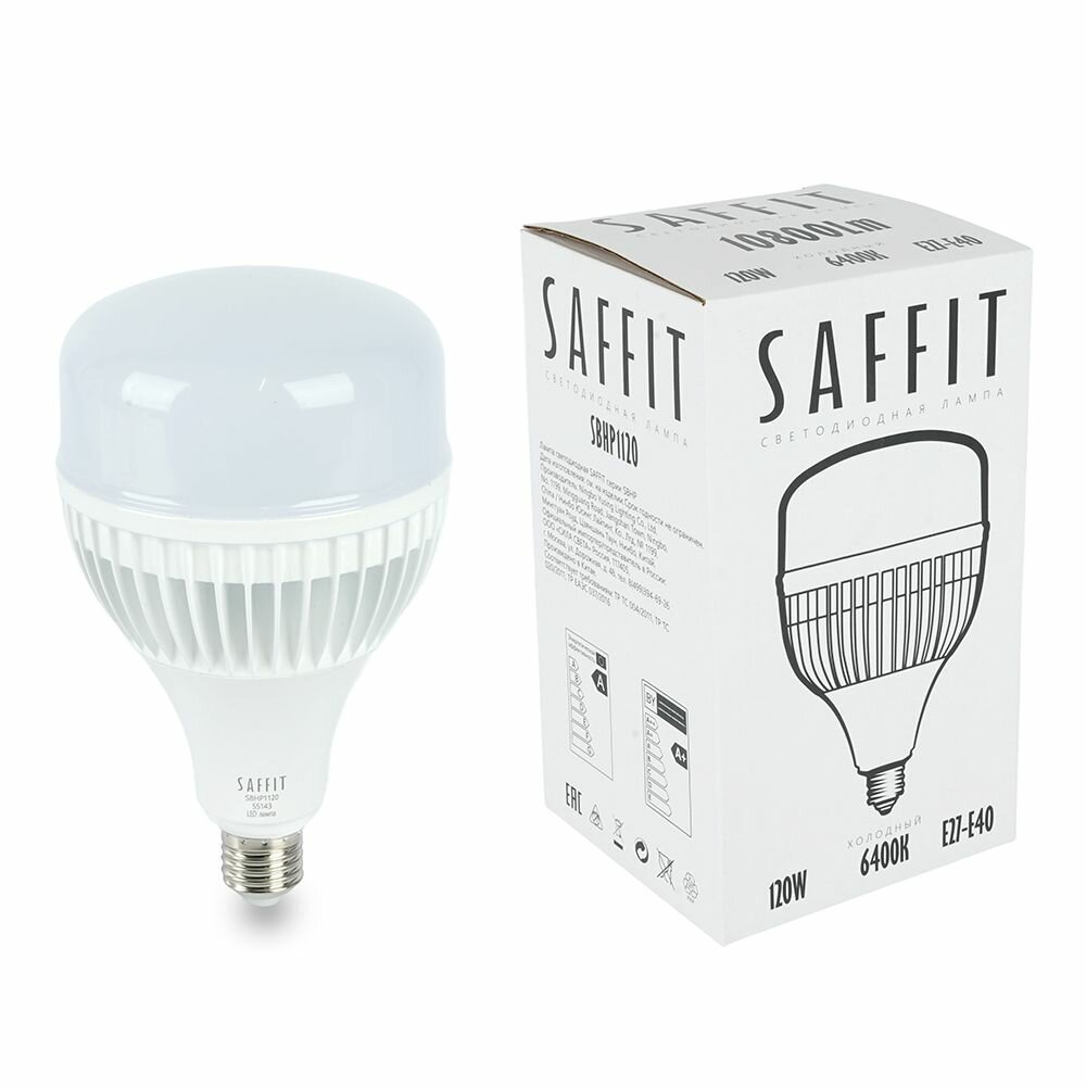 Лампа светодиодная SBHP1120 E27-E40 120W 230V 6400K SAFFIT 55143