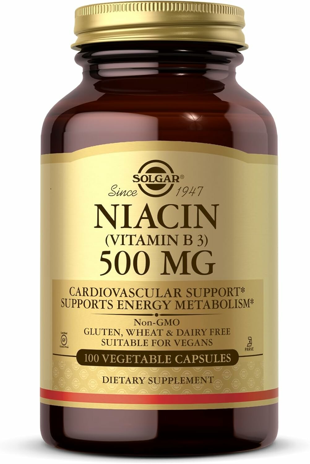 Solgar Niacin 500 mg 100 vegetable capsules (витамин B3)