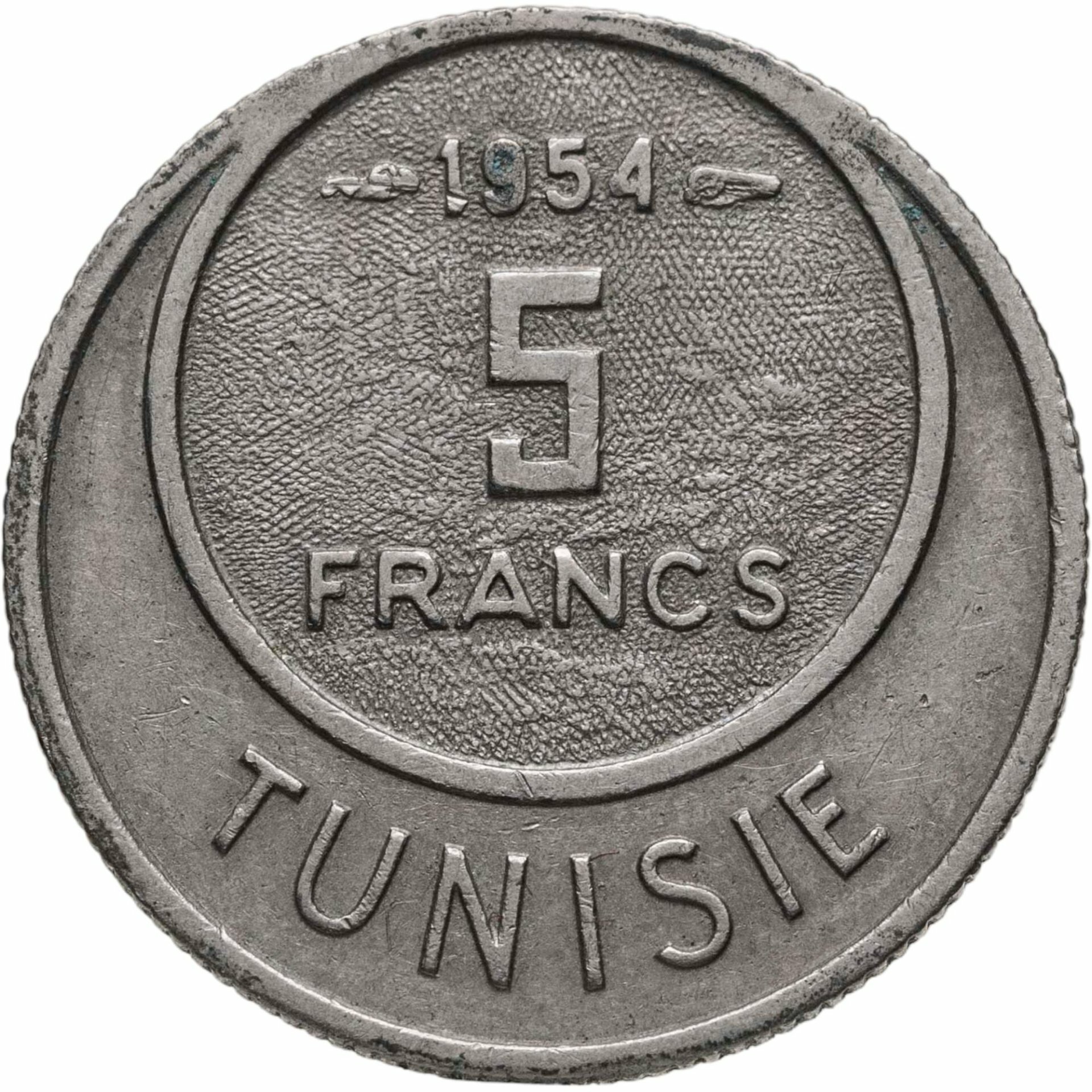 Тунис 5 франков (francs) 1954