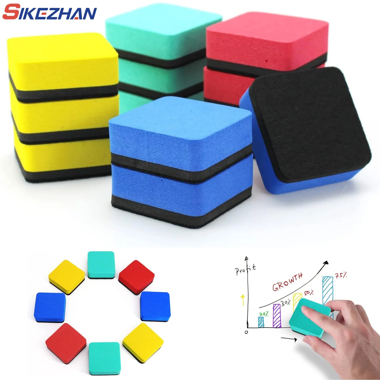 Магнитные стиратели для доски 2/4 шт. random color 2pcs