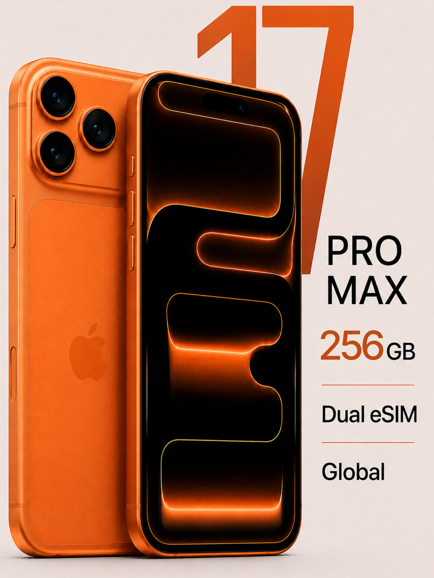 Смартфон Apple iPhone 17 Pro Max, 256Gb, Orange (Dual eSIM), без RuStore