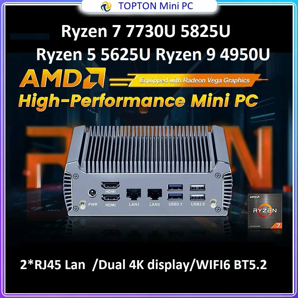 Topton Мини-ПК Ryzen 5 4500U No Ram No HD No WiFi
