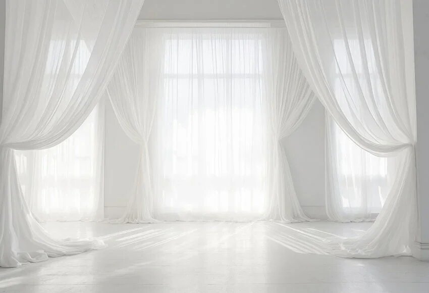 Виниловый фотофон для вечеринки белый Polyester 300x200cm, N14
