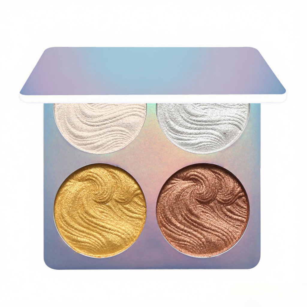 4-in-1 Highlighter Powder Palette Color 01 / 02 / 03 / 04 Package Size 9.3*9.3*1.5cm Package Weight 50g 1 Piece