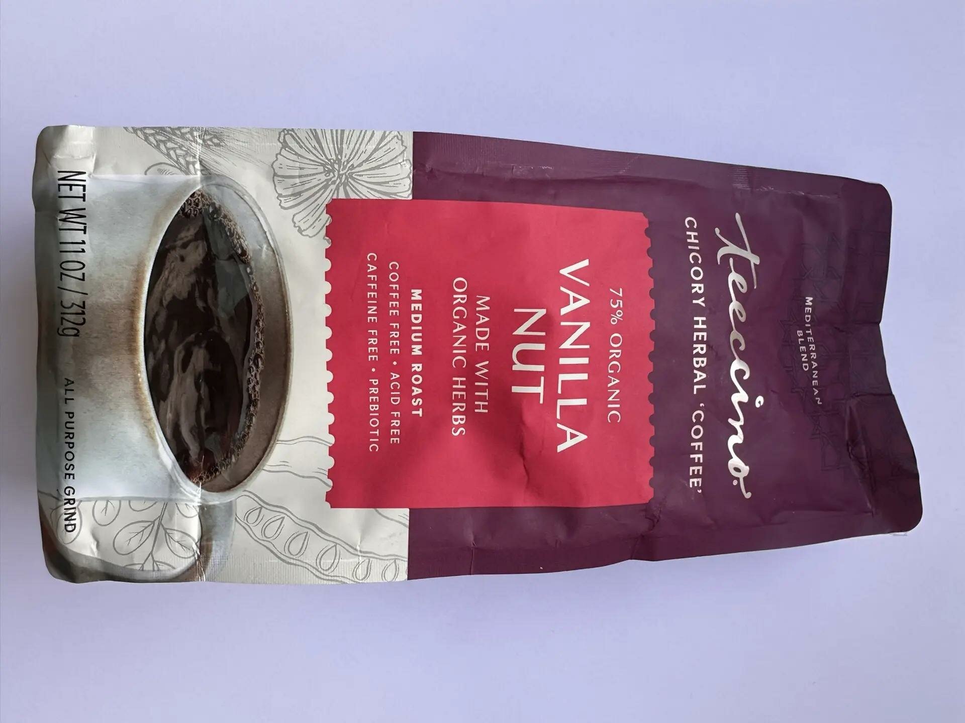 Кофе из цикория Teeccino "Vanilla Nut", молотый, средняя обжарка, без кофеина, 312 г