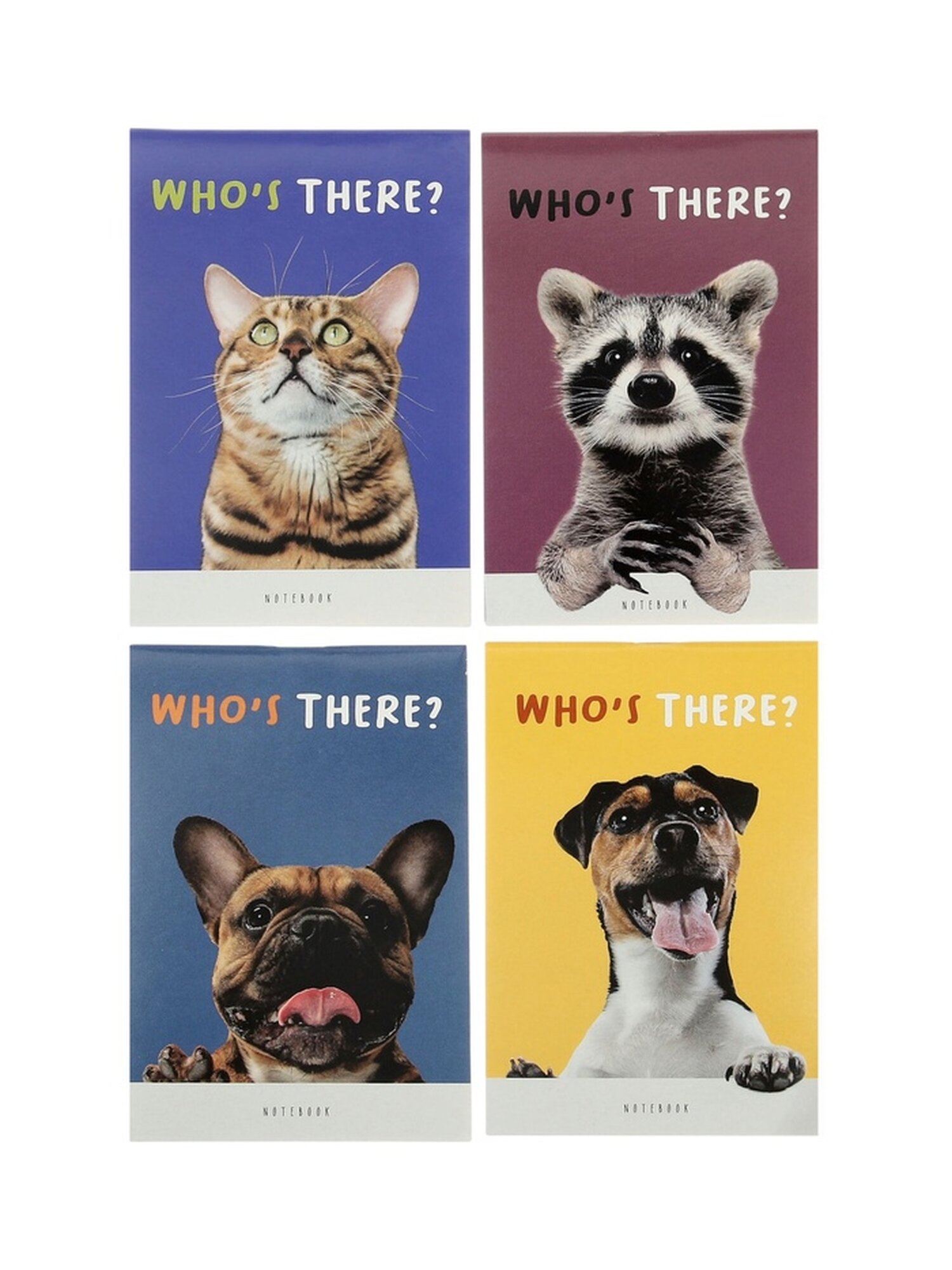 Набор блокнотов 4 шт А6 24л кл на скобе Кто здесь, мел карт, бл офс, 4В