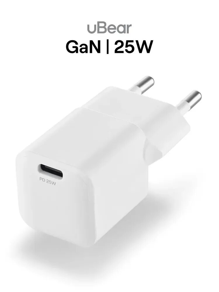 Сетевое зарядное устройство uBear Pulse USB-C GaN 25 Вт